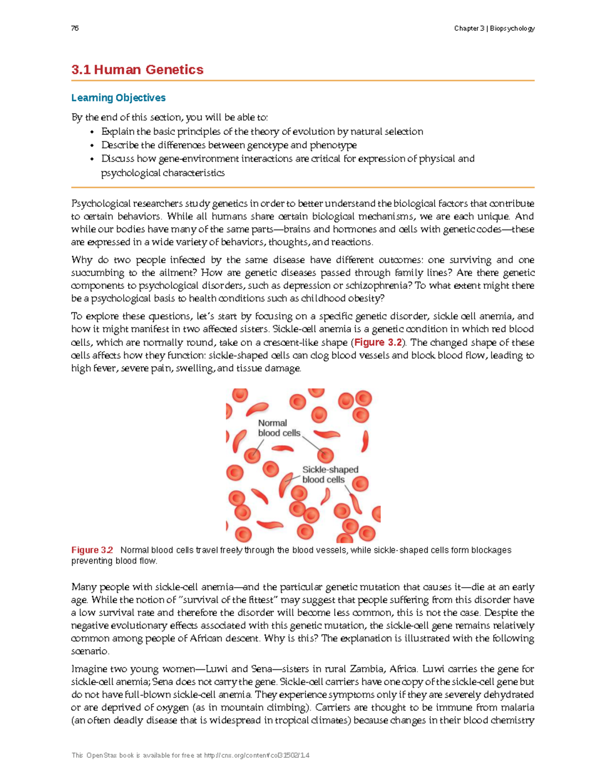 76 Biopsychology Chapter 3: Genetics, Sickle Cell Anemia & Natural ...
