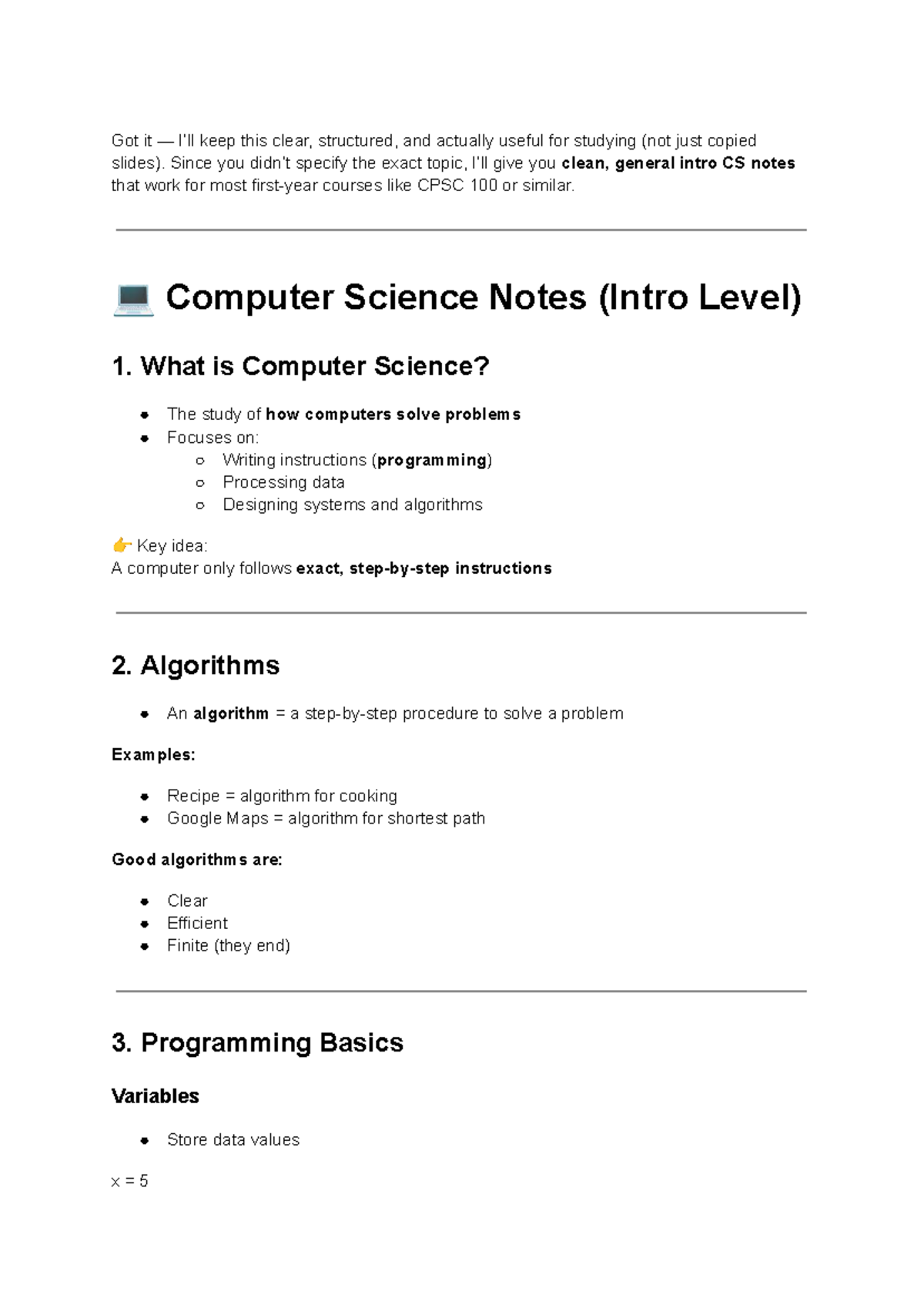 CPSC 100: Intro to Computer Science Study Notes - Studocu