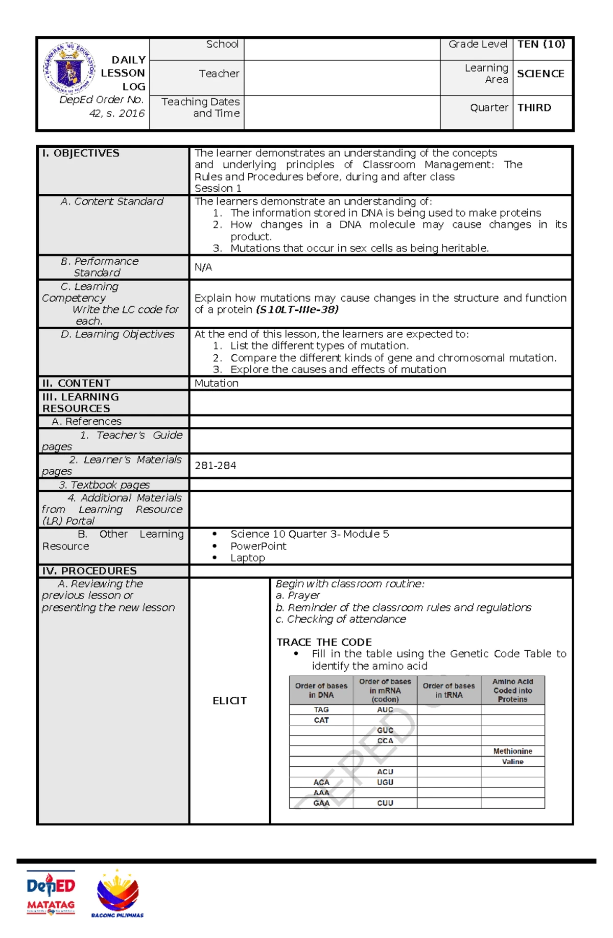 DLP - Lesson Plan on Solutions (Chemistry) for Grade 7 - Studocu