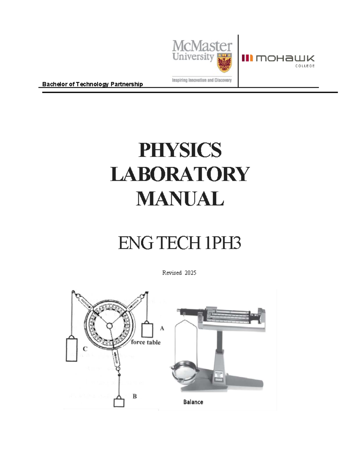 ENG TECH 1PH3 Physics Laboratory Manual - Revised May 2025 - Studocu