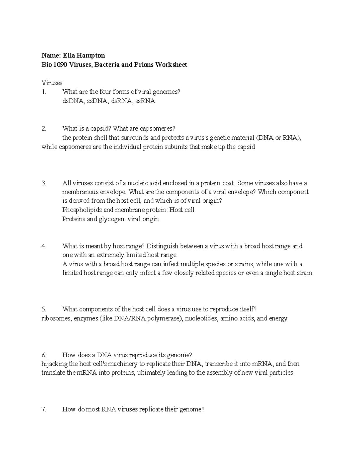 Bio 1090 Viruses Bacteria and Prions Worksheet - Name: Ella Hampton Bio ...