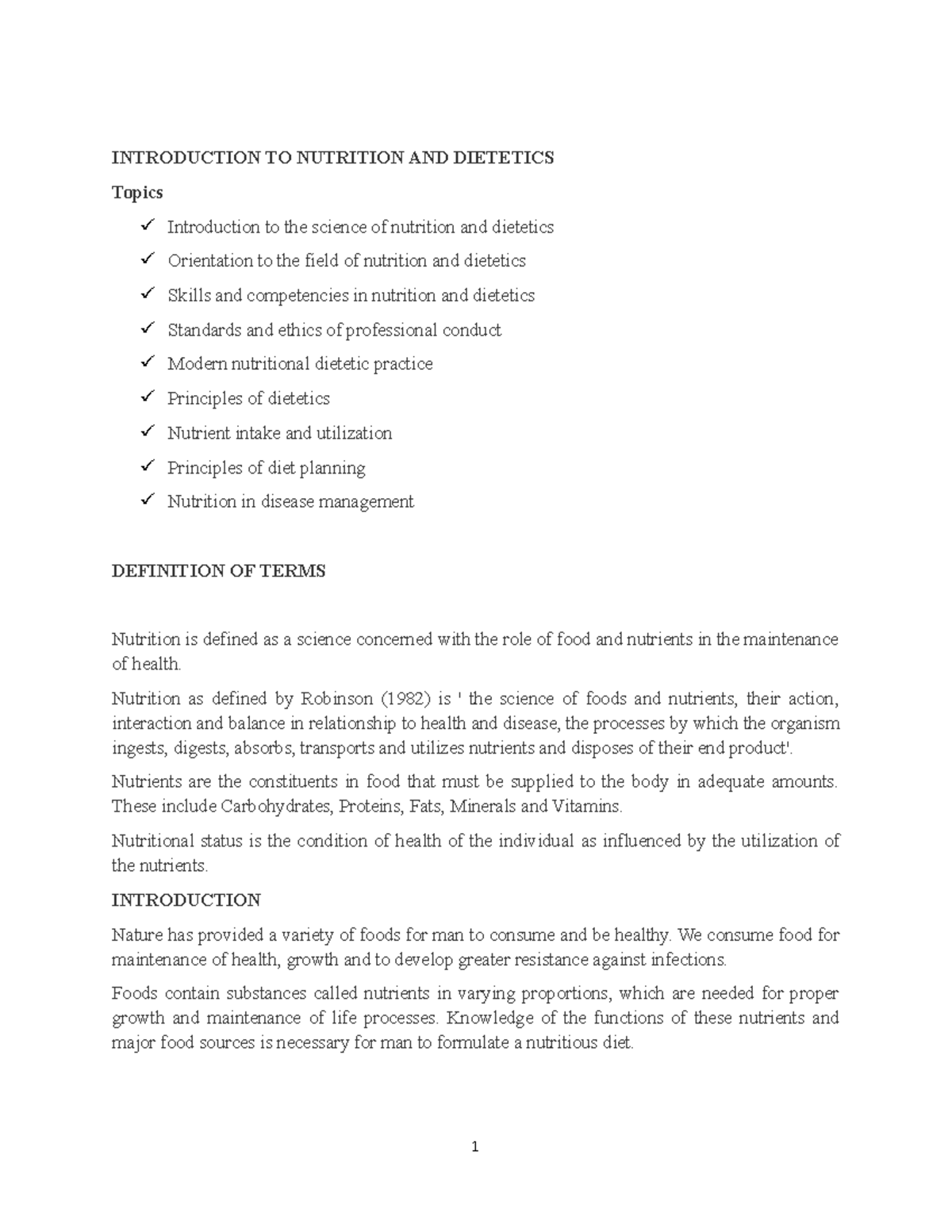 Nutrition & Dietetics 101: Essential Lecture Notes for Students - Studocu