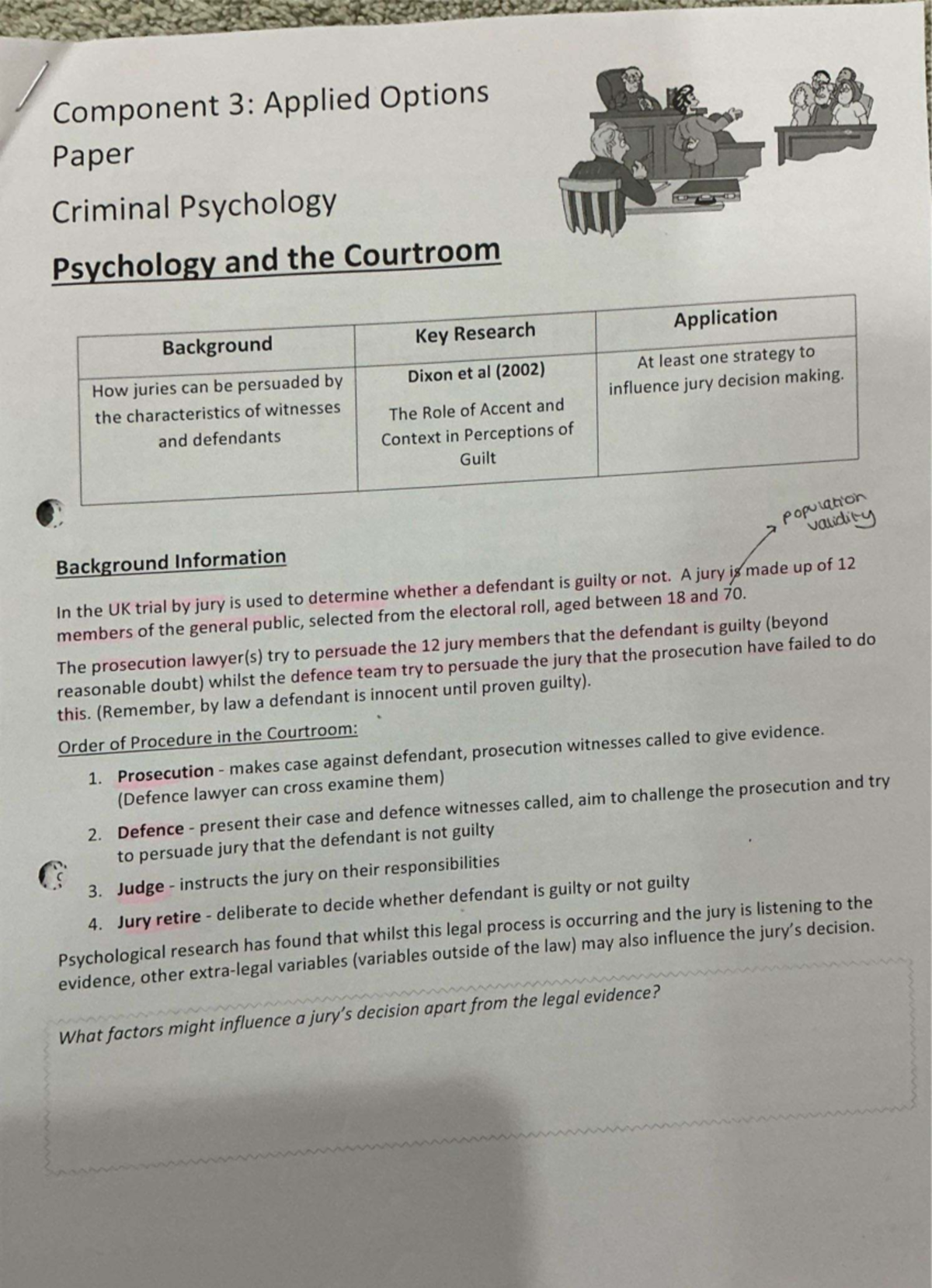 Psychology and the Courtroom: Influencing Jury Decisions in Criminal ...
