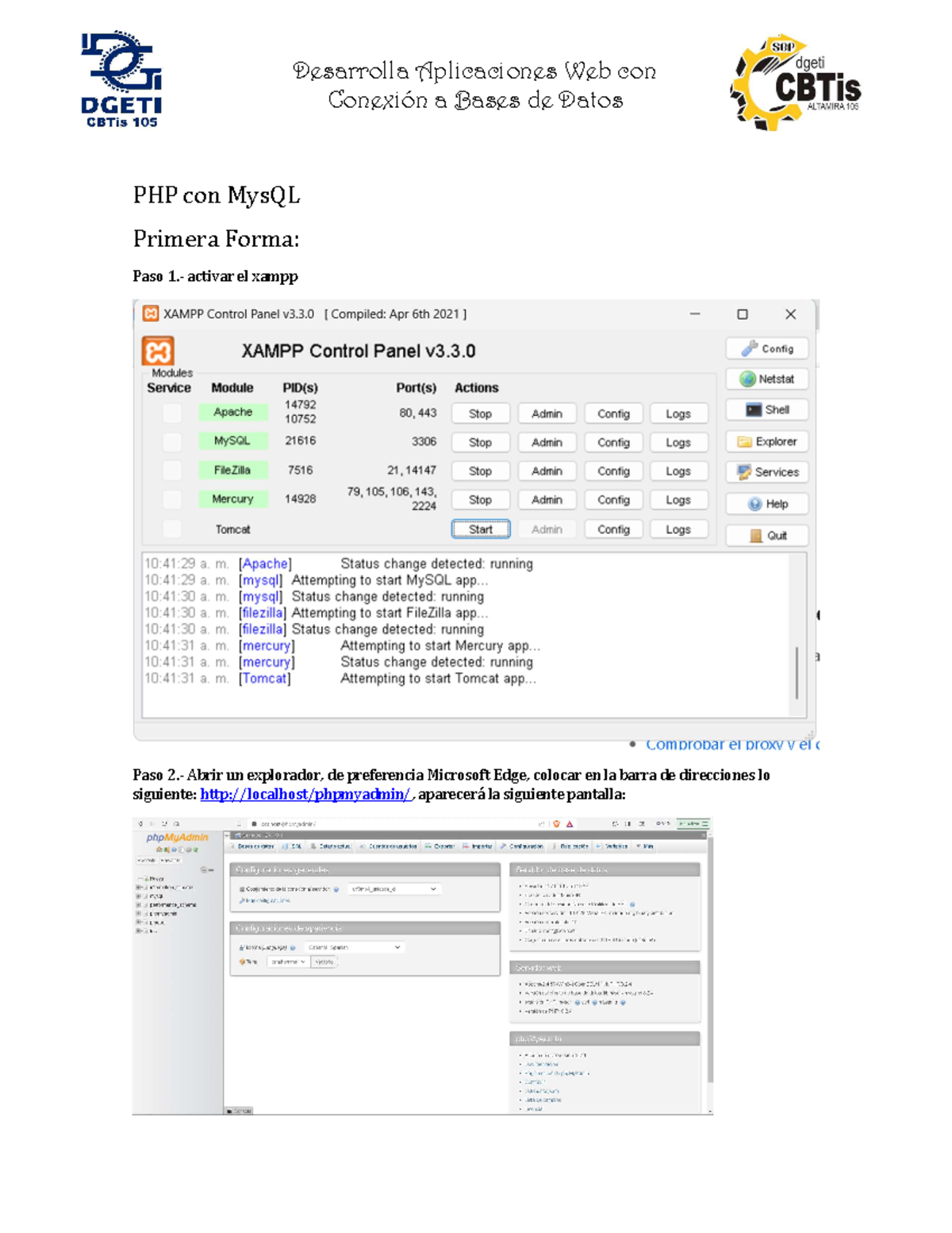 Practica PHPMy SQL - sql - Conexión a Bases de Datos PHP con MysQL ...