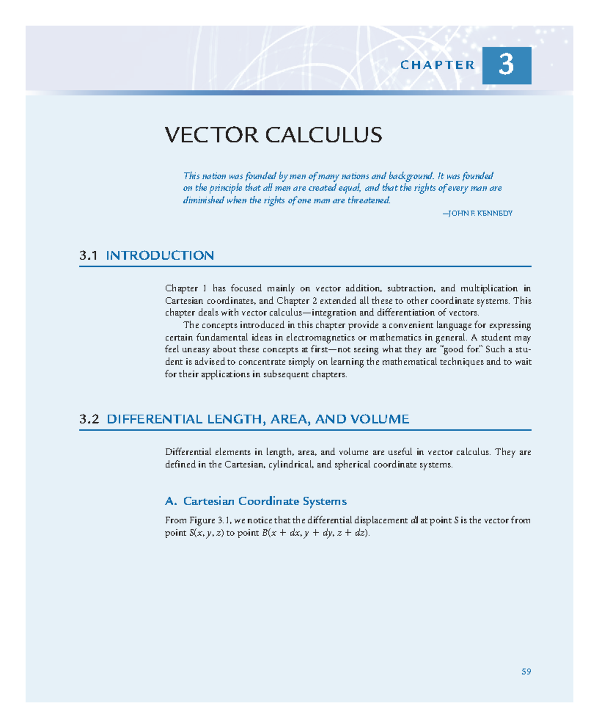CHAPTER 3 - VECTOR CALCULUS (KDJDJ) - Studocu