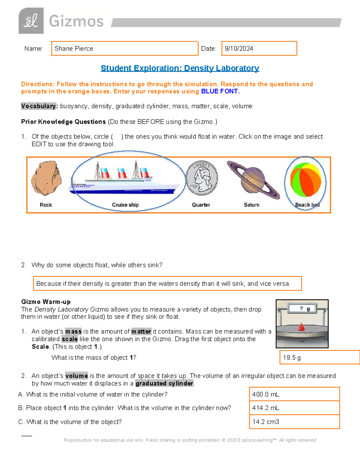 ES.1 Density Lab SE 1 (2) (Repaired) - Name: Shane Pierce Date: 9/10 ...
