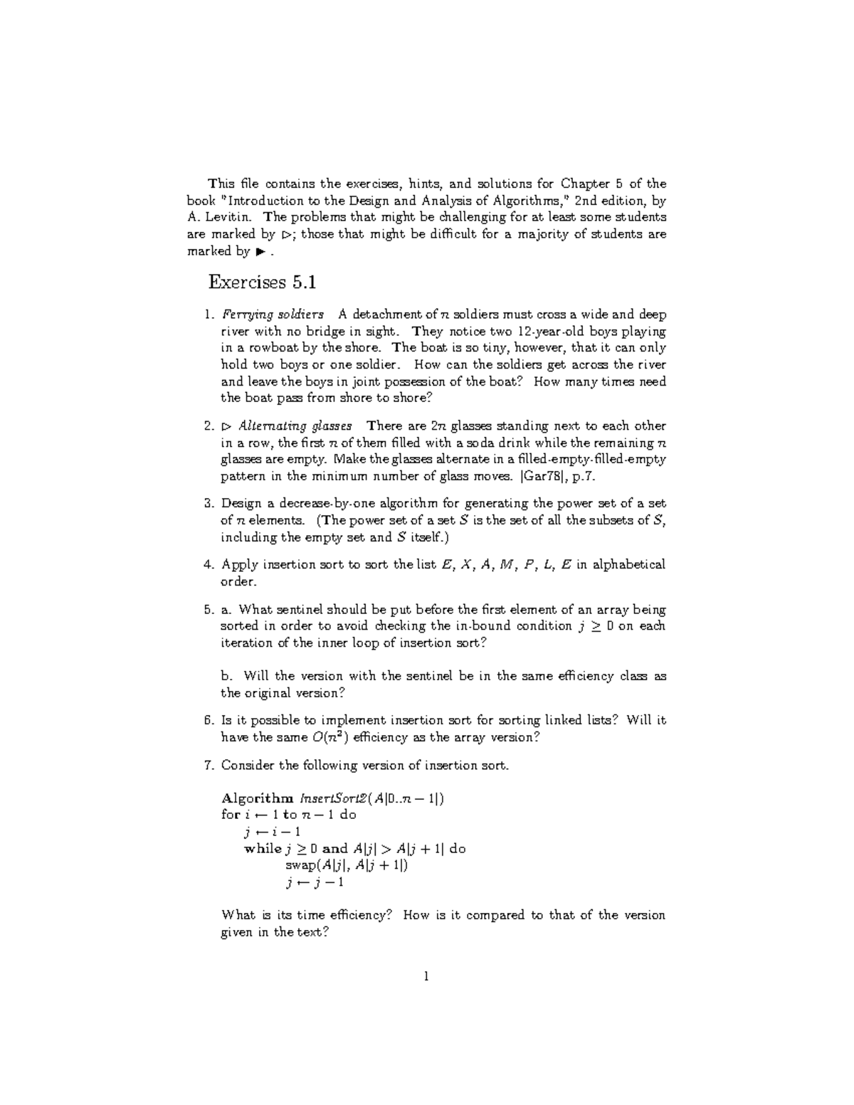 Chapter 5 Exercises and Solutions - Intro to Algorithms (Solu5) - Studocu