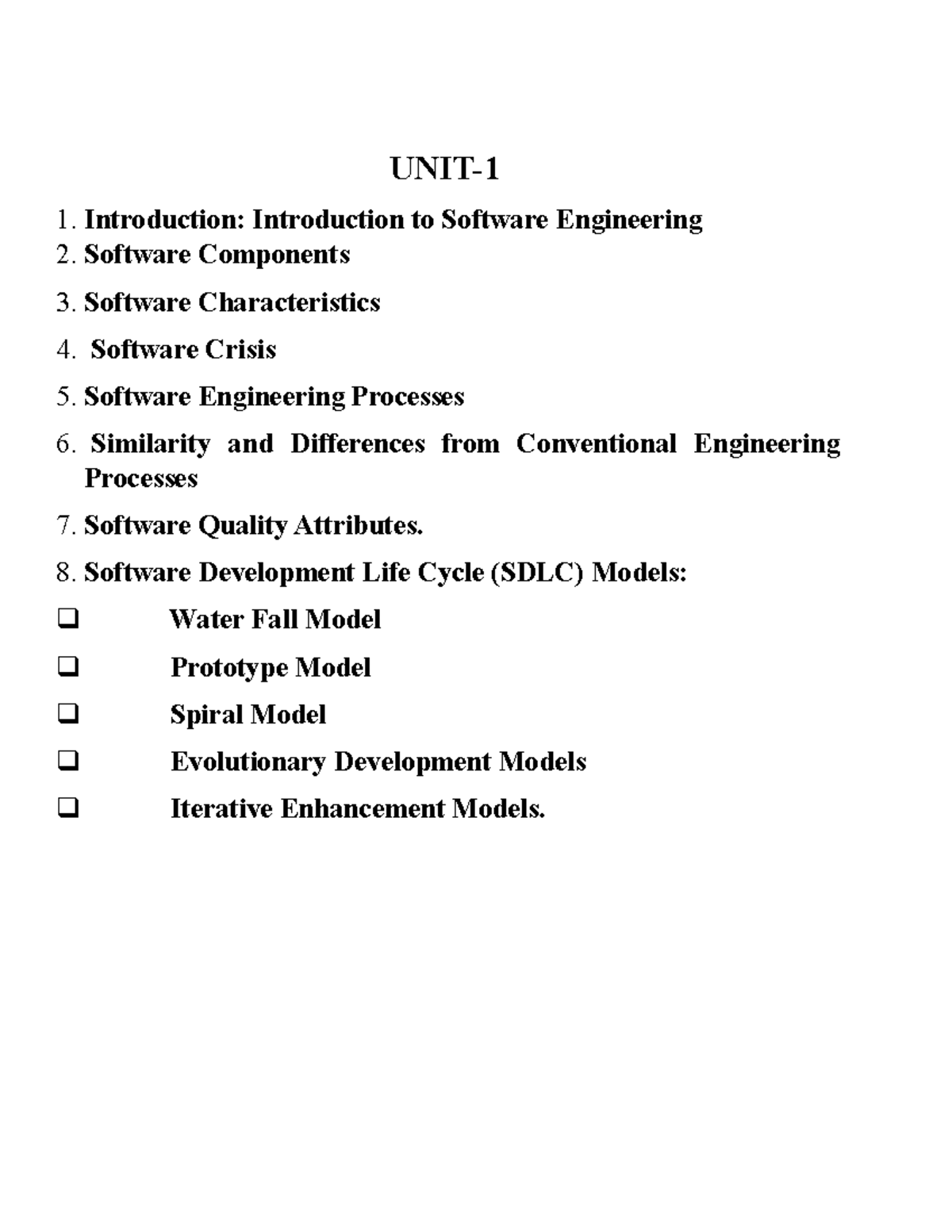 UNIT1 software engineering 1 BCS601 - UNIT- 1 1. Introduction ...