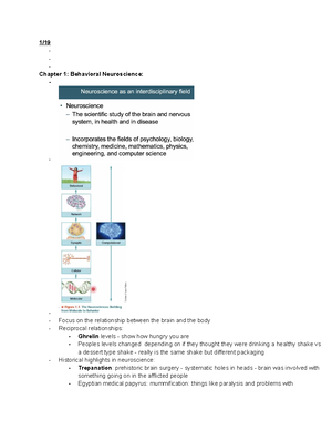 Psychobio notes for quiz 1 - Quiz # - Neuroscience is the study of the ...