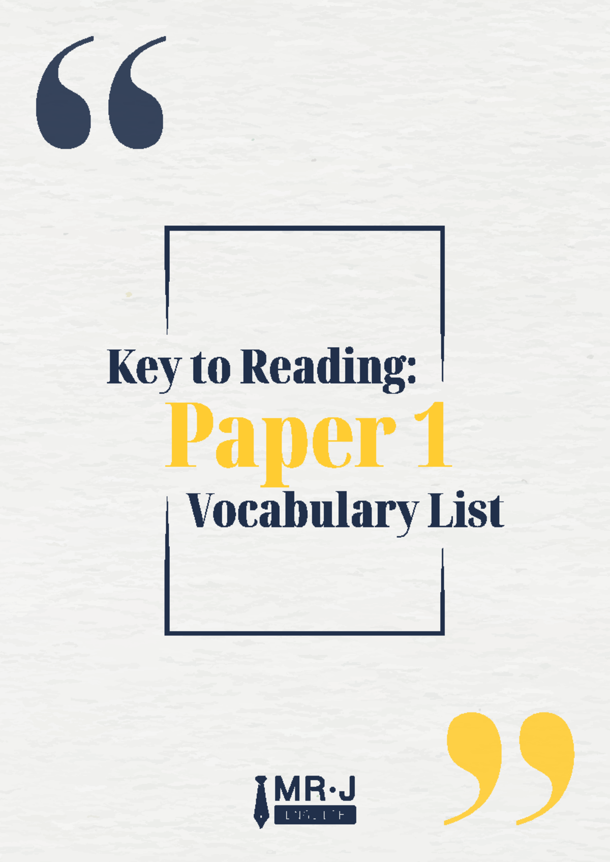 Paper 1 Vocabulary List: Key Terms for Reading Understanding - Studocu