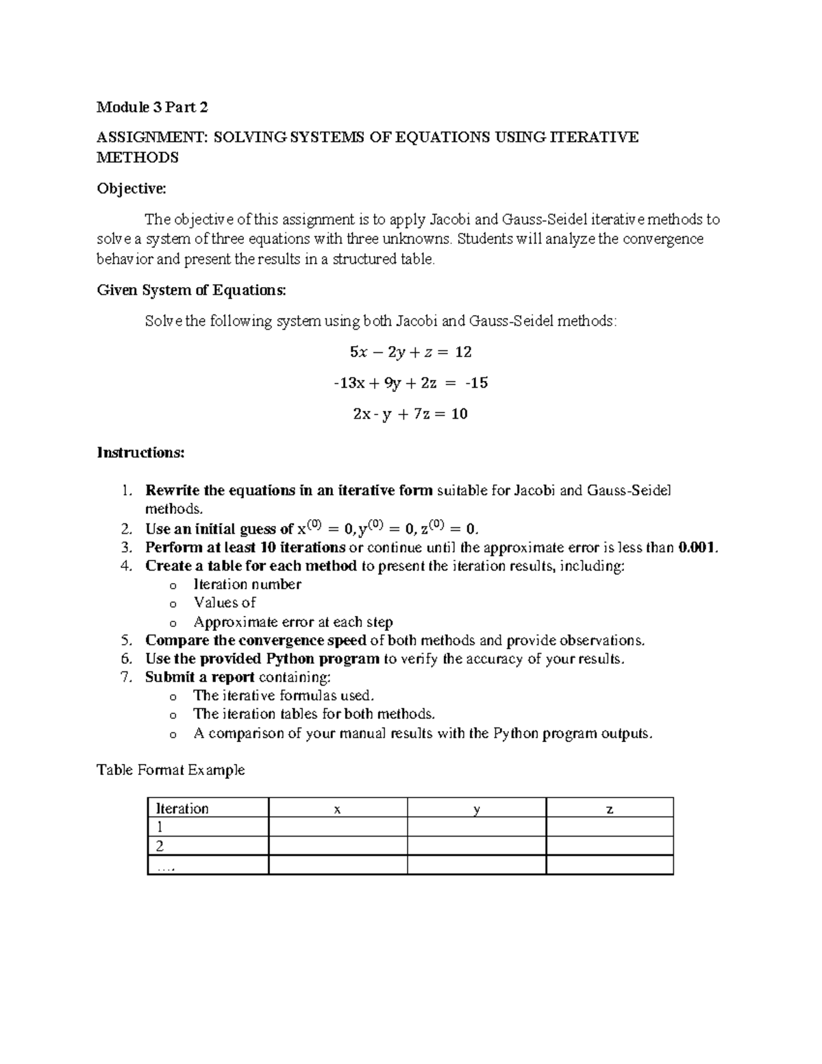 Module 3 Part 2 Assignment - Module 3 Part 2 ASSIGNMENT: SOLVING ...