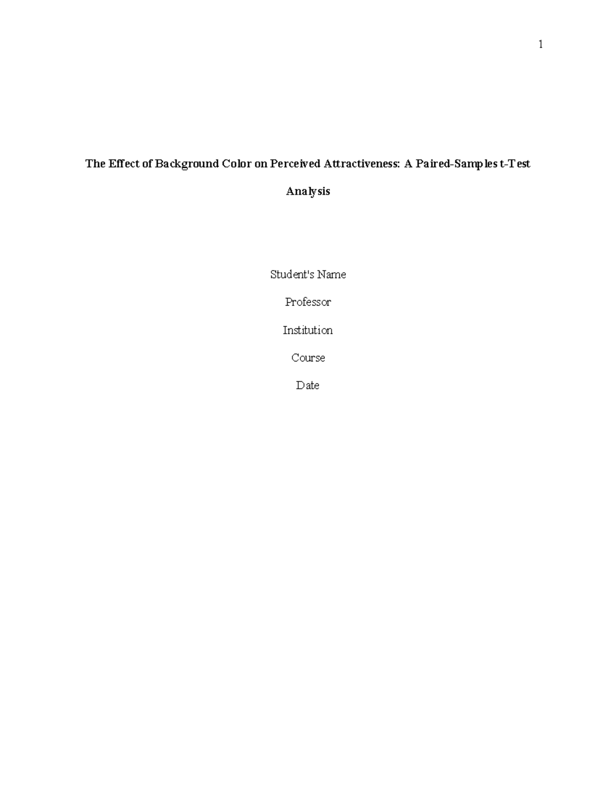 The Impact of Background Color on Attractiveness Ratings: A Study - Studocu