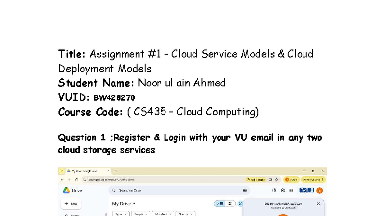 CS435 - vm install machune craete - Cloud Computing - Title: Assignment ...