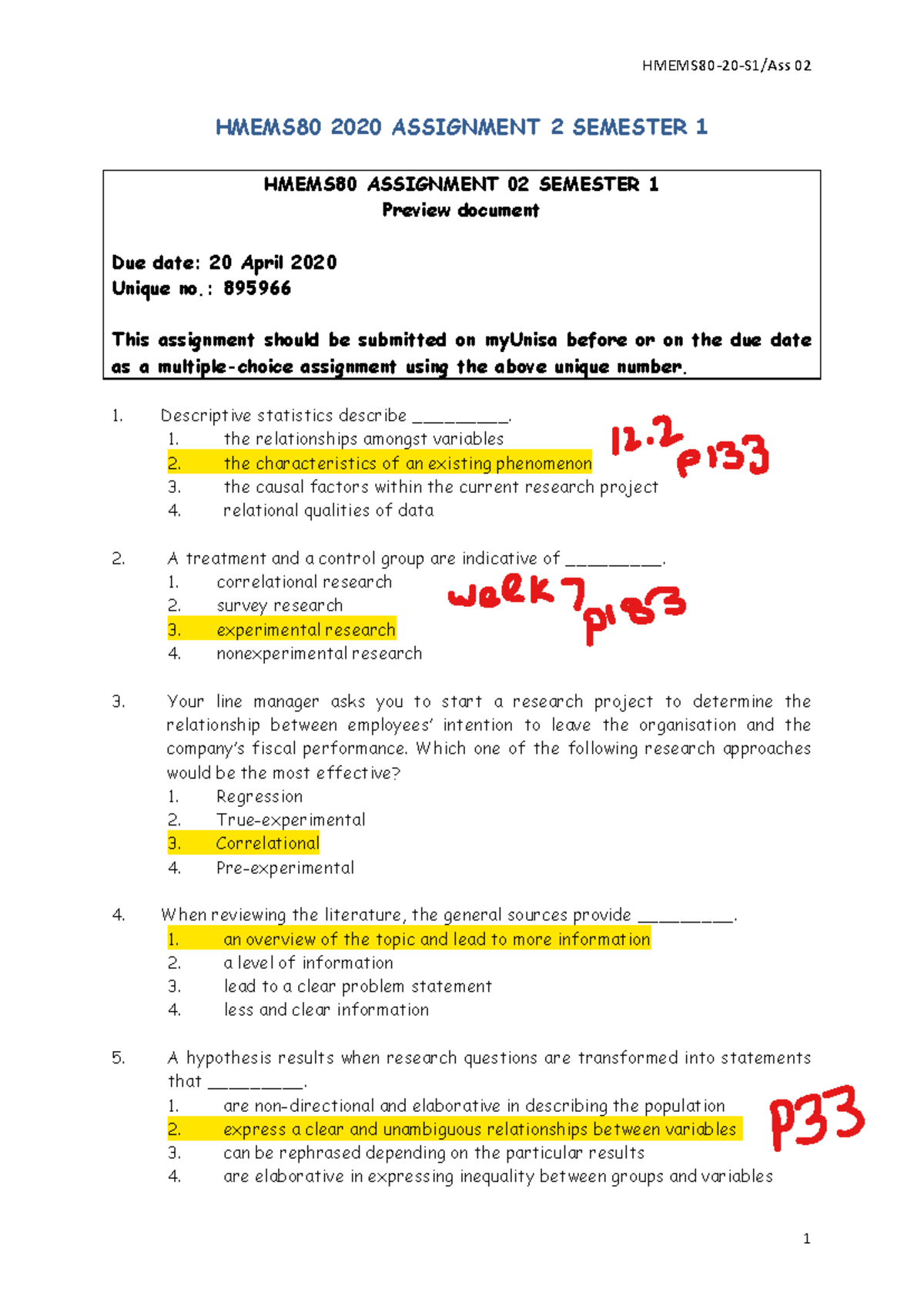 HMEMS80-20-S1 Assignment 02 Final - HMEMS80 2020 ASSIGNMENT 2 SEMESTER 1 HMEMS80 ASSIGNMENT 02 ...