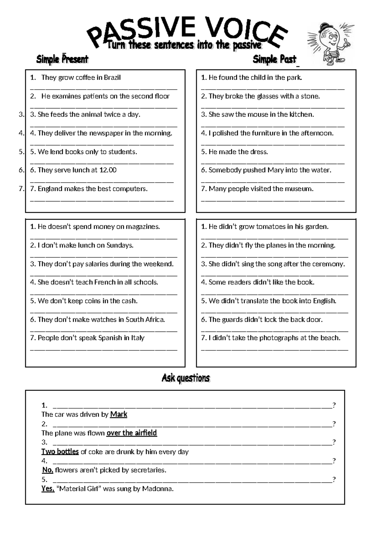 Passive Voice: Present & Past Simple Structures & Examples - Studeersnel