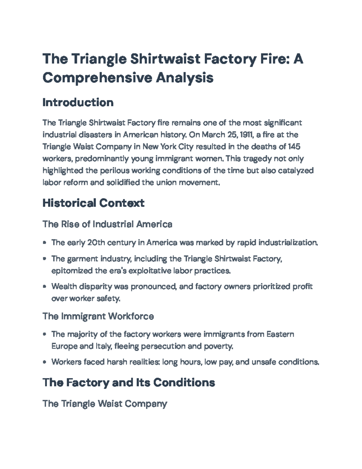 Triangle Shirtwaist Factory Fire: Examining Causes and Reforms - The ...