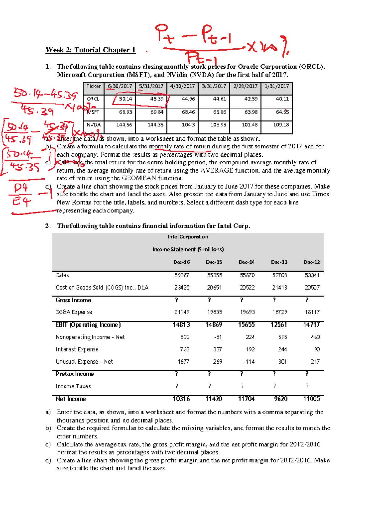 Practical Financial Analysis: WEEK 2 Tutorial on Stock Prices & Income ...