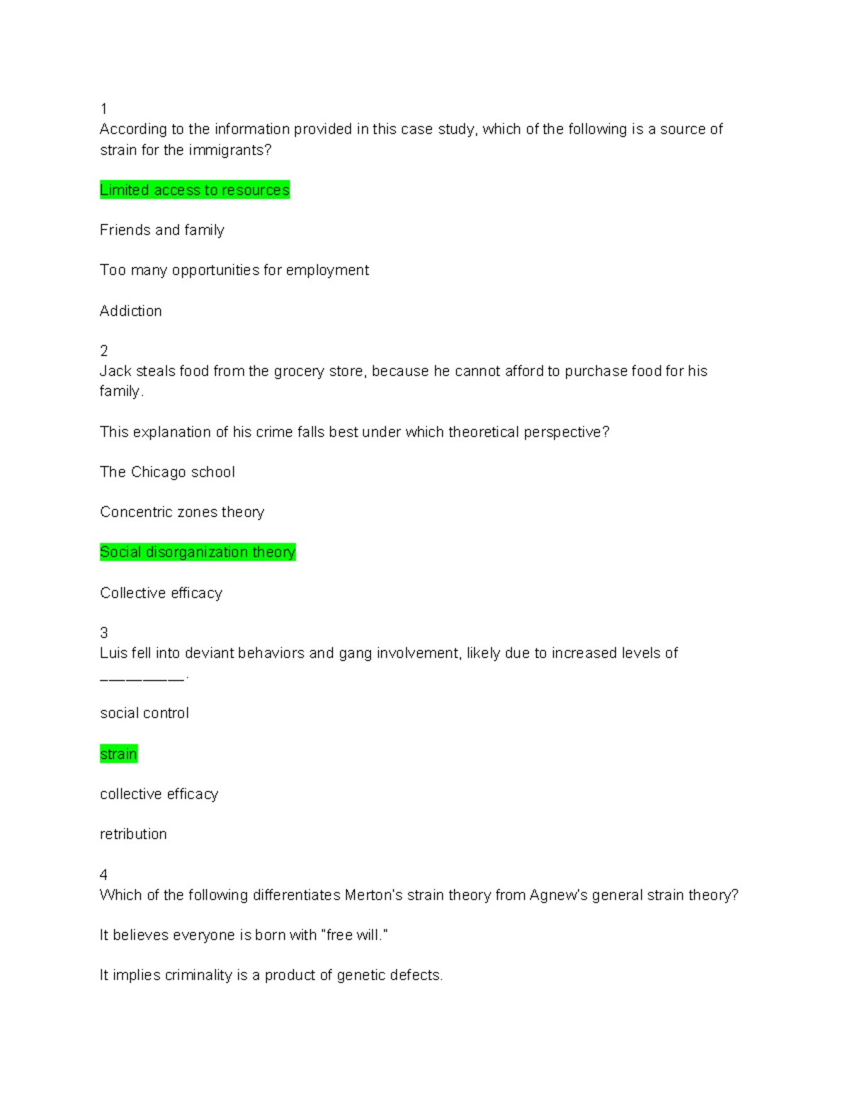 Sophia Learning Milestone 1: Criminology Study Questions & Insights - Studocu