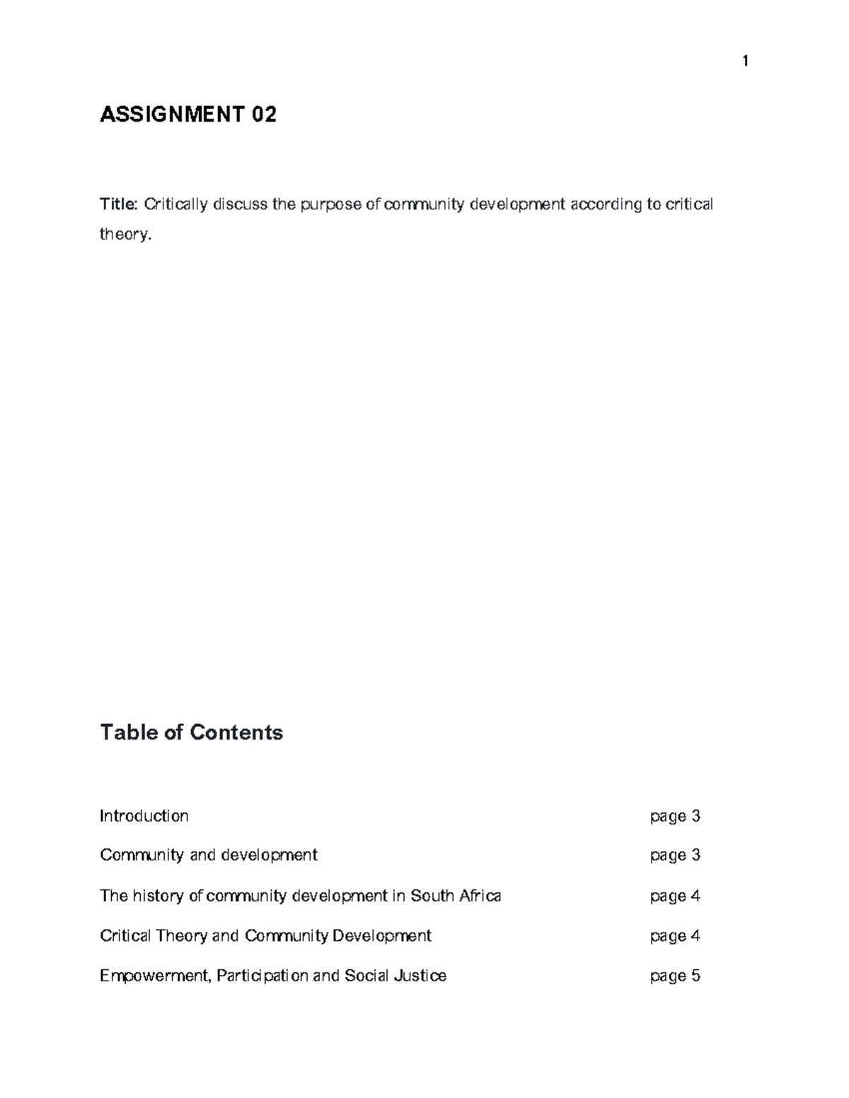 DVA2602 Essay: Community Development & Critical Theory Analysis - Studocu