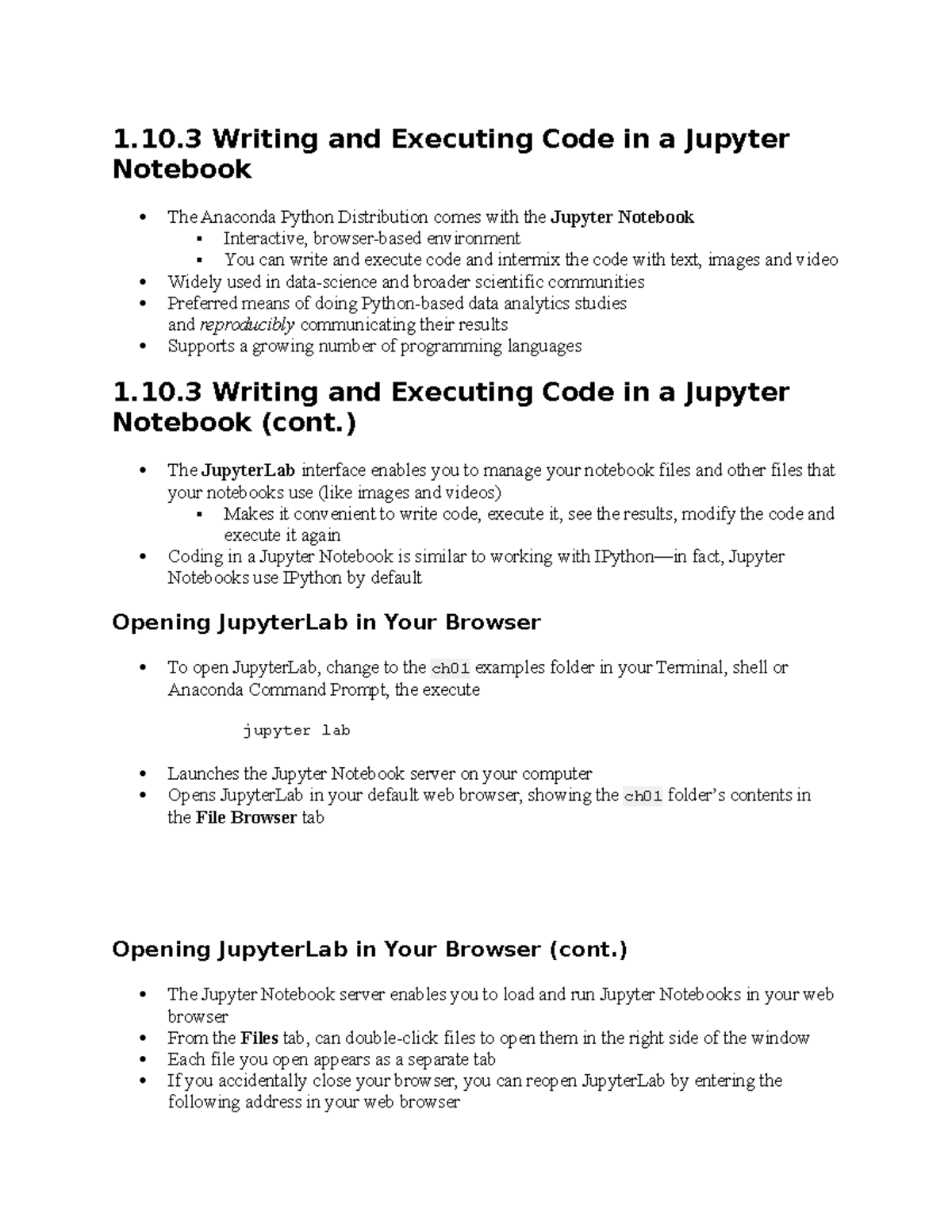 COSC Notes 2023 - 1.10 Writing and Executing Code in a Jupyter Notebook ...