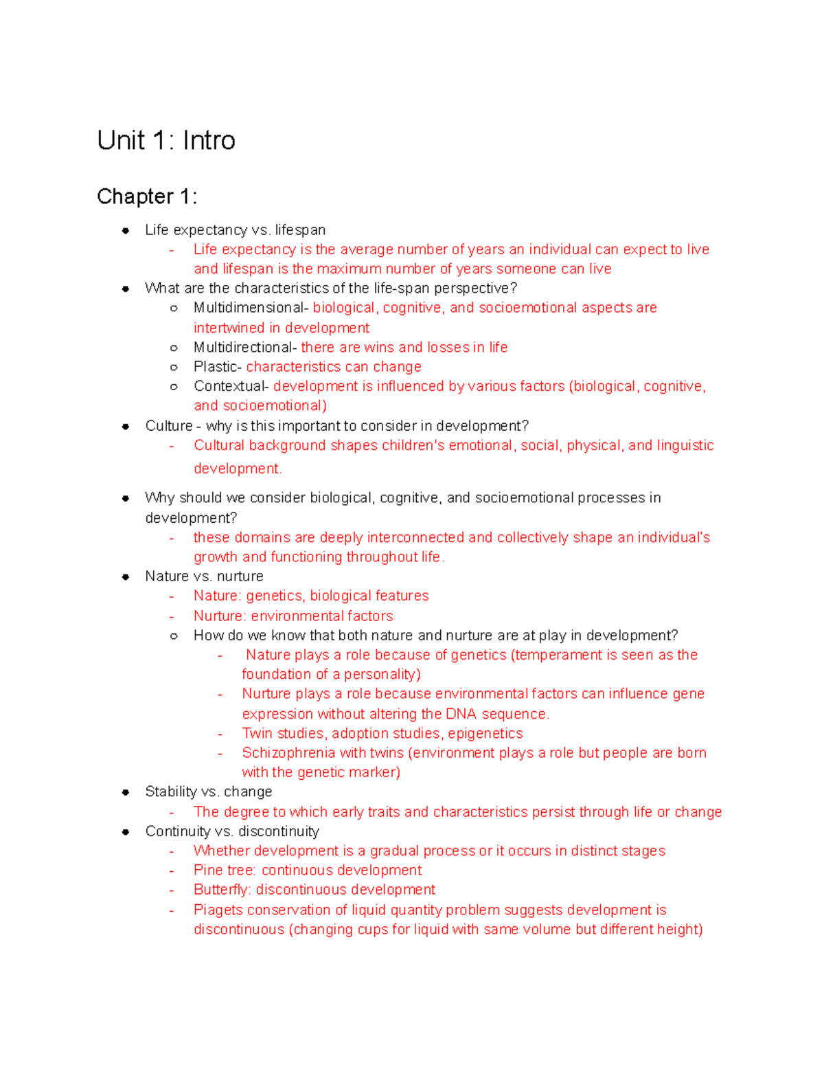 PSY 240: Developmental Stages from Prenatal to Infancy Overview - Studocu