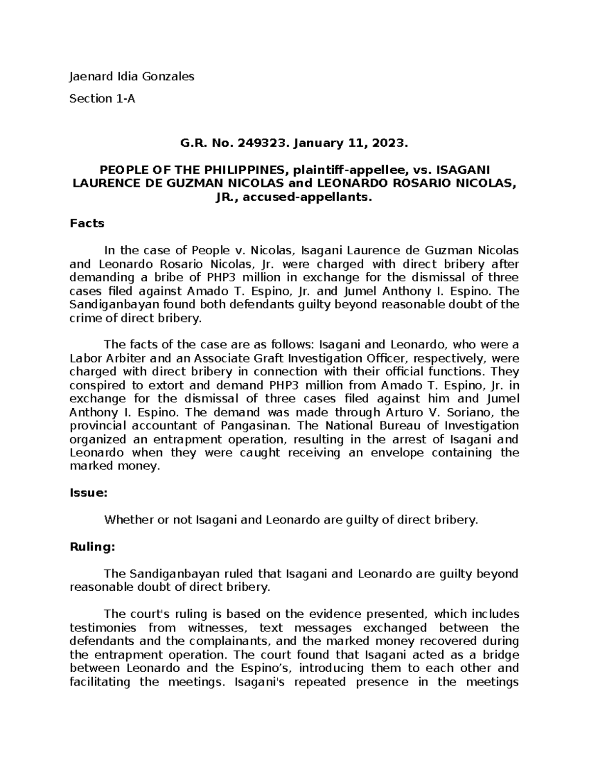 Case Digest on Direct Bribery and Malversation of Public Funds (G.R ...