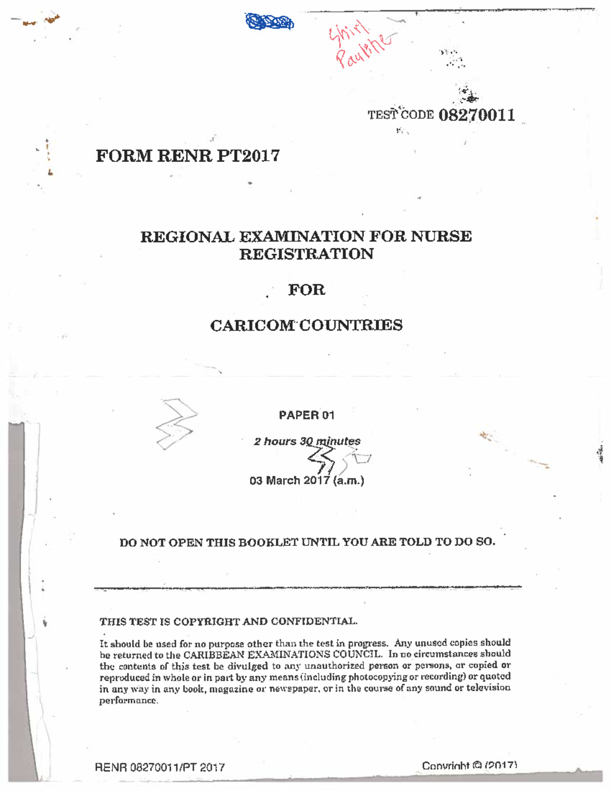 RENR 2017 Paper 1 Preparation Notes - Studocu