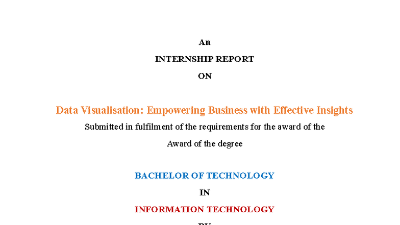 Internship Report: Data Visualization Insights - B.Tech IT (23P65A1204 ...