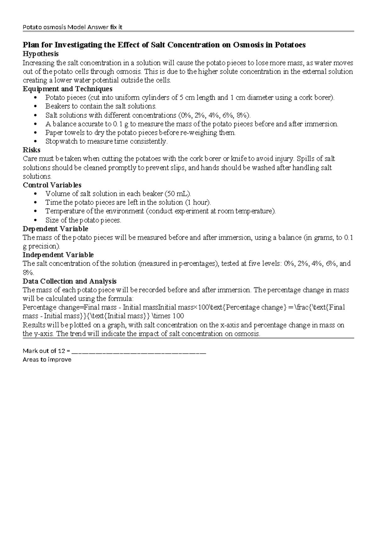 A-Level Bio: Detailed Notes on Osmosis and Cell Membranes - Studocu