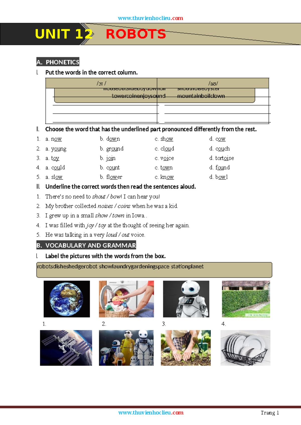 English 6 Unit 12: Understanding Robots and Their Role - Studocu