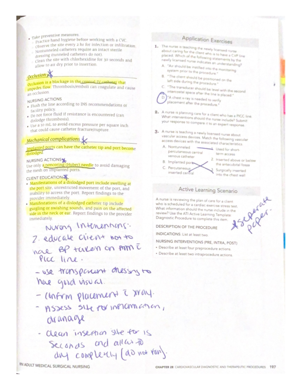 CVC Care and Management: Nursing Actions and Client Education (NURS 240 ...