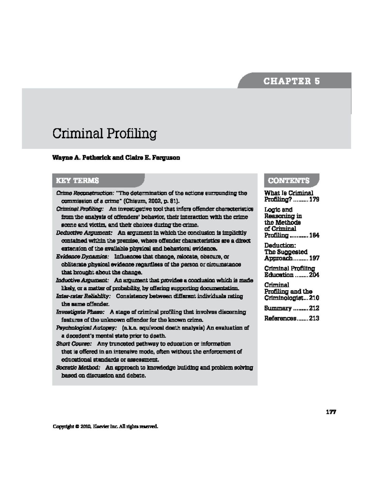 Chapter 5: Criminal Profiling in Forensic Criminology 101 Notes - Studocu
