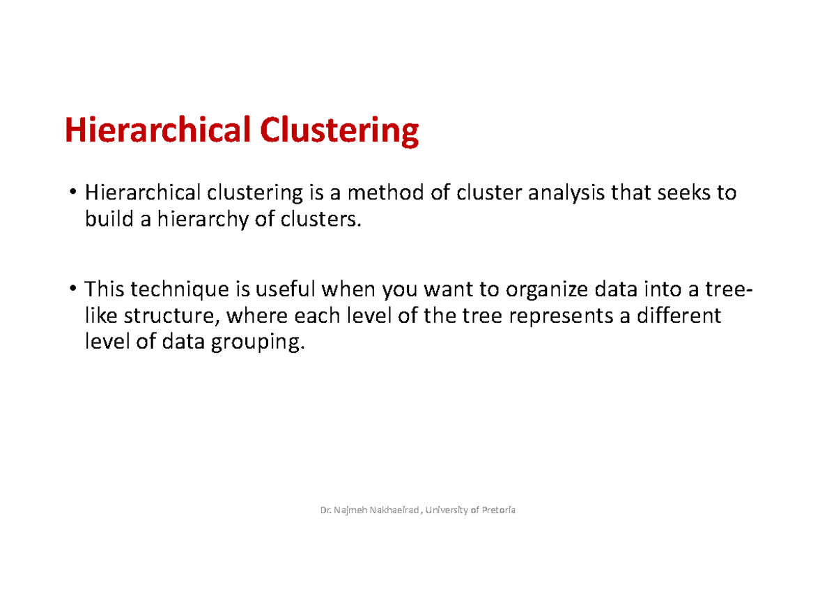 Hierarchical Clustering Methods - Week 10 Lecture 3 - Studocu