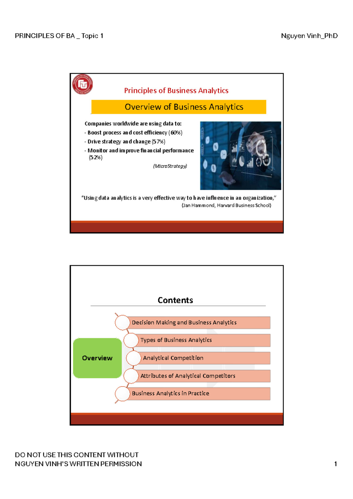 PRINCIPLES OF BA _ Topic 1 Overview of Business Analytics Final Exam ...