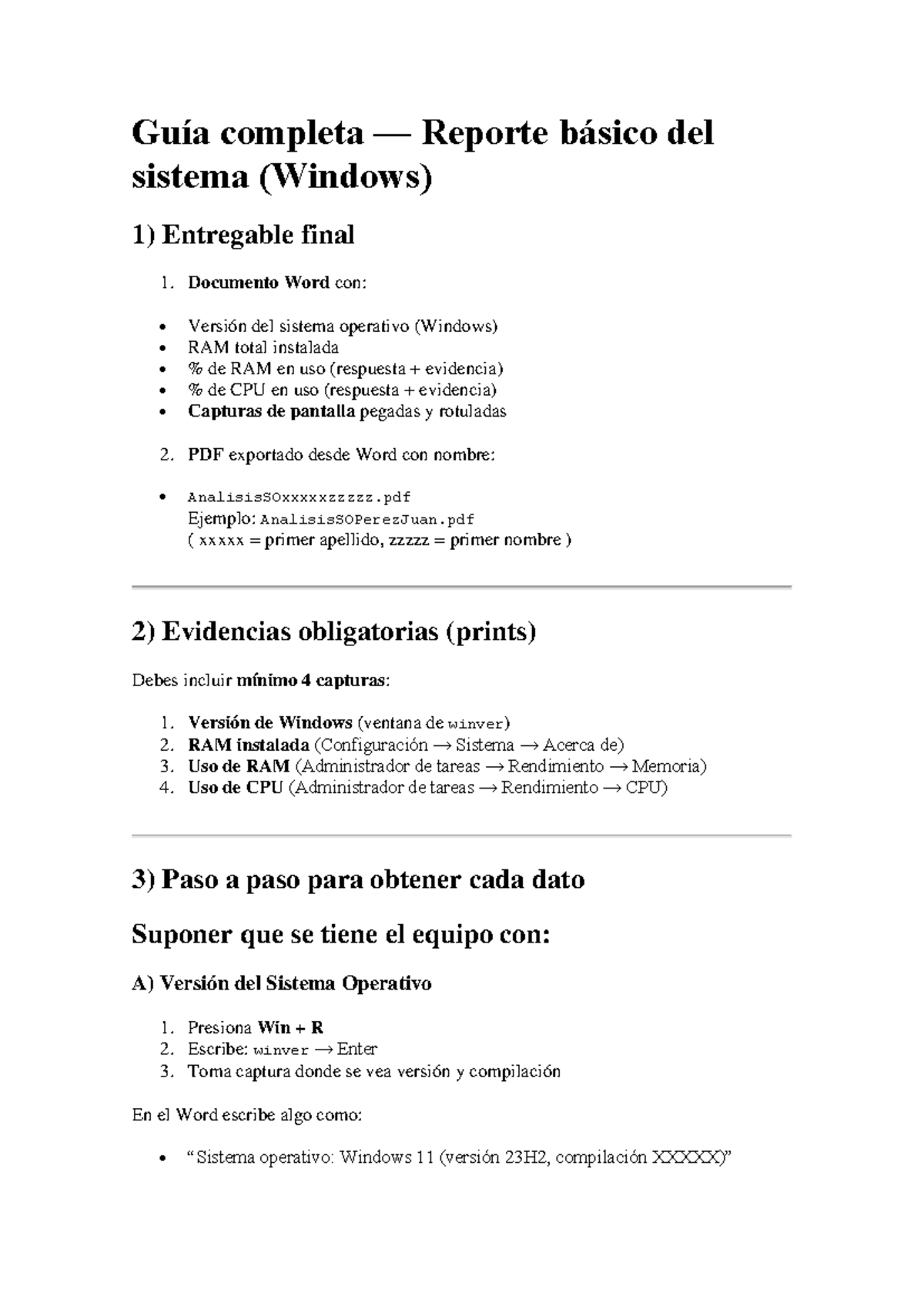 Guía Completa Tarea 1: Reporte Básico del Sistema (Windows) - Studocu