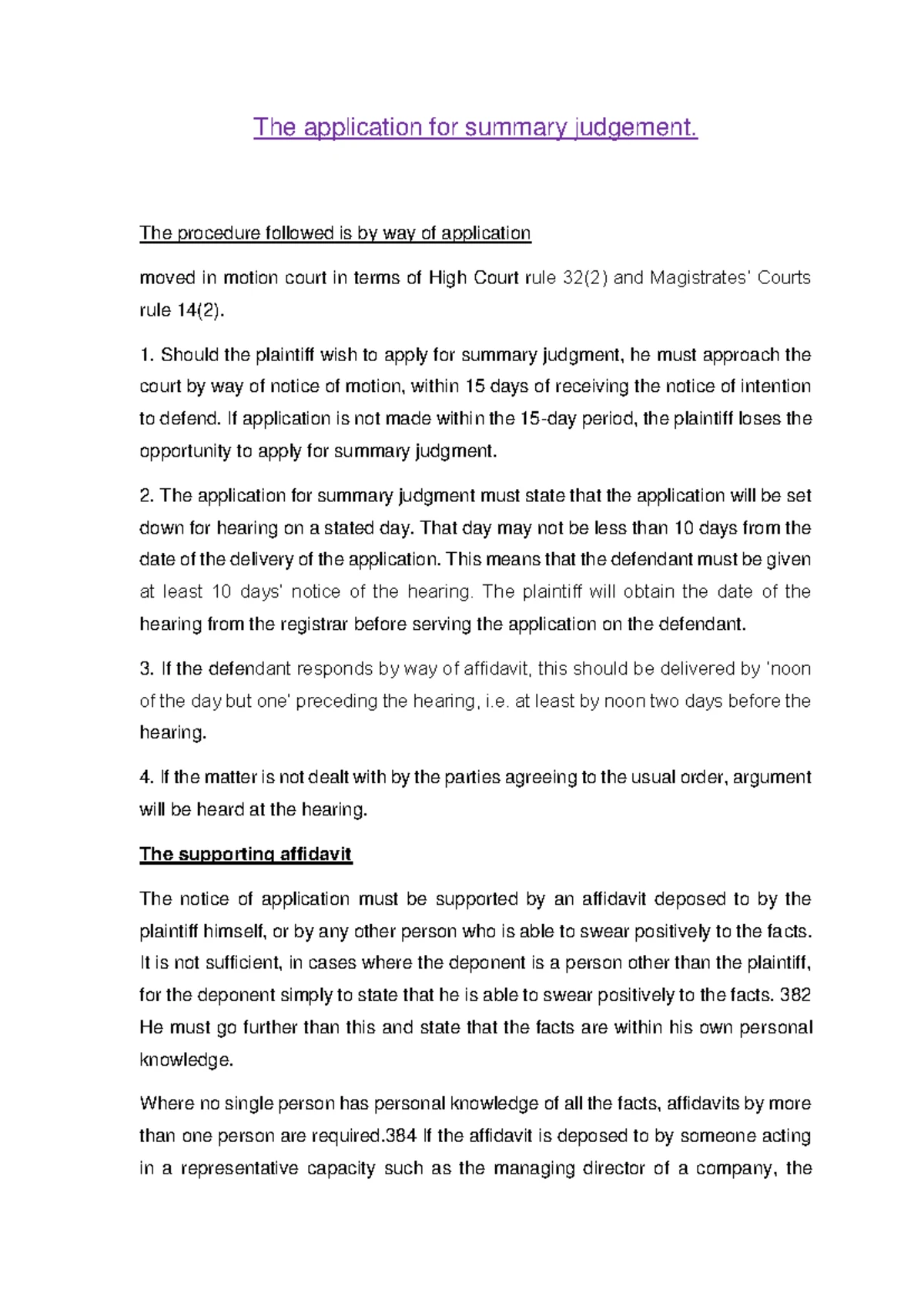 4 Sample Answering Affidavit