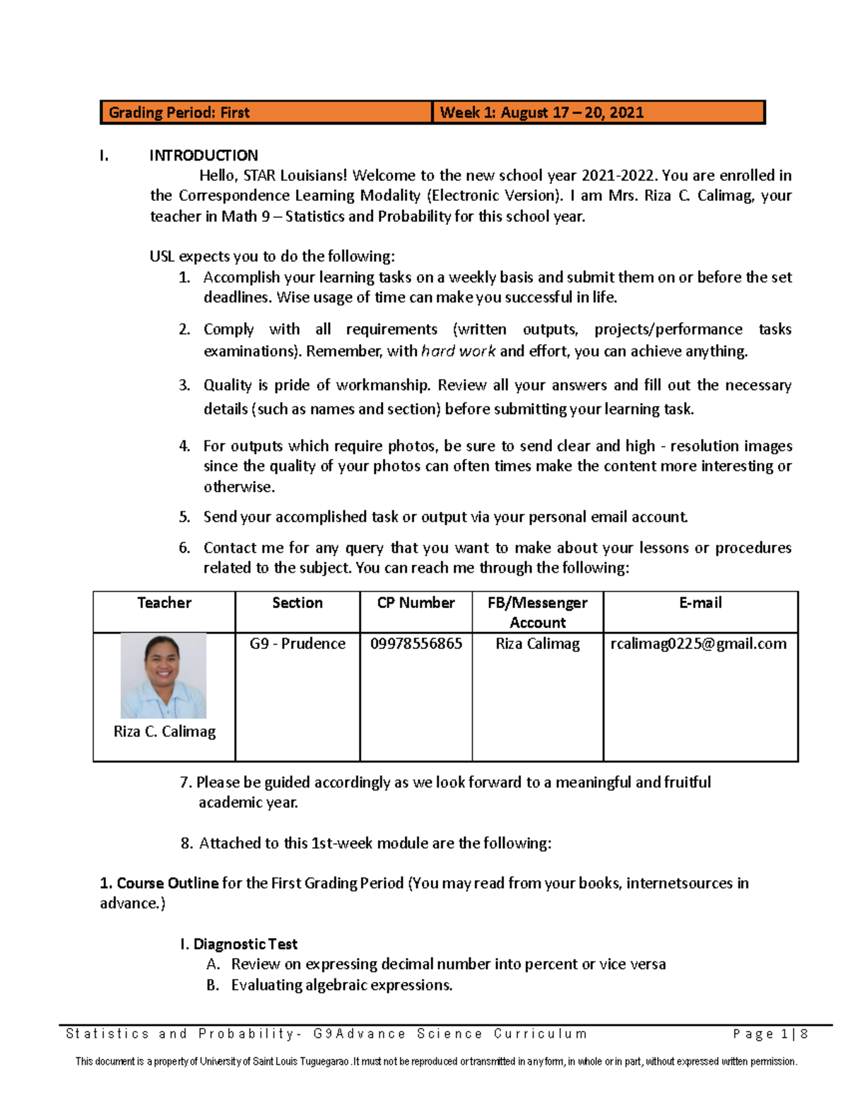 WEEK-1-GRADE-9-ADVANCE-STATISITCS - S t a t i s t i c s a n d P r o b a ...