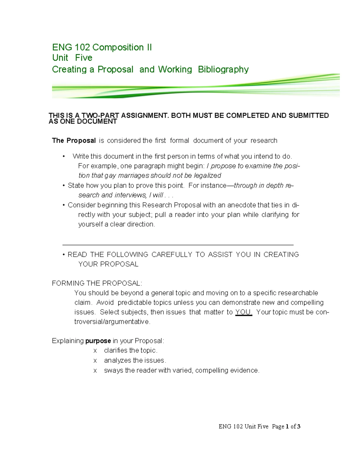 Unit 7 Full Assignment - N/A - ENG 102 Composition II Unit Seven Final ...