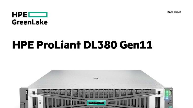HPE ProLiant DL380 Gen11 Data Sheet: Specs & Features Overview - Studocu