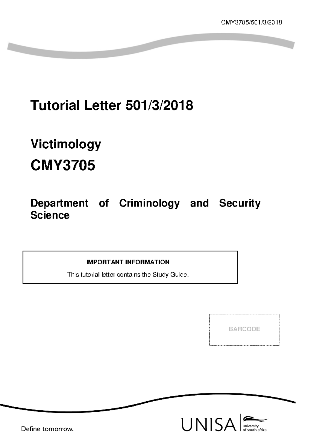 Study- Guide with all notes - CMY3705 - Unisa - Studocu