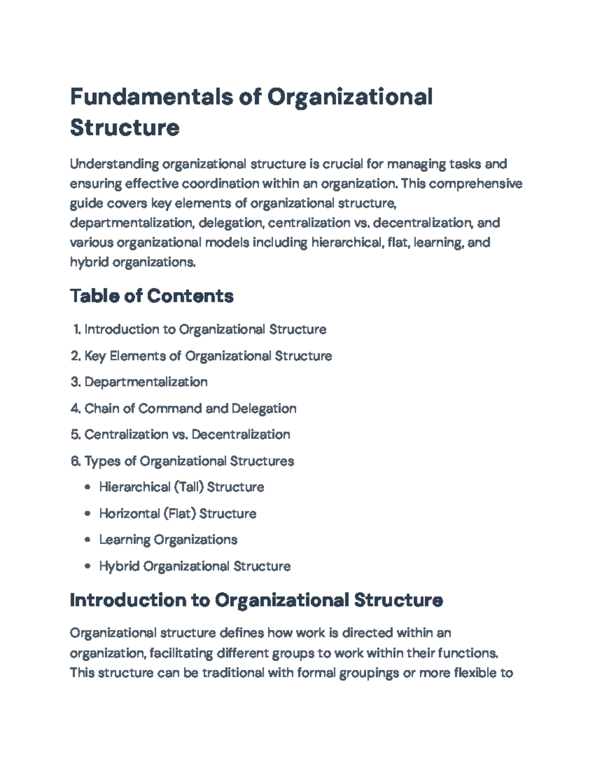 Organizational Structure: Key Elements and Types Explained ...