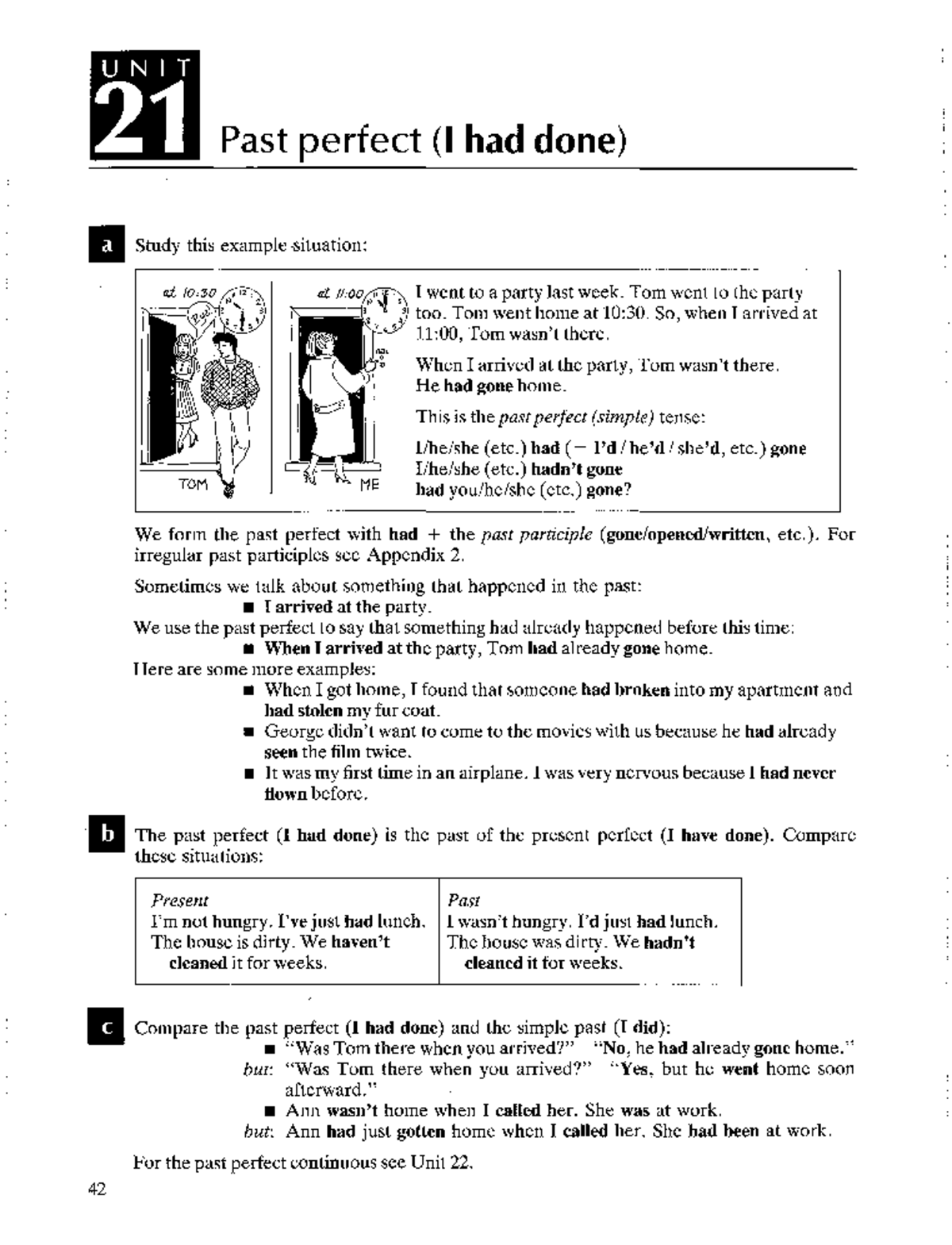Unit 21 II: Past Perfect Tense Explained - Grammar In Use III - Studocu
