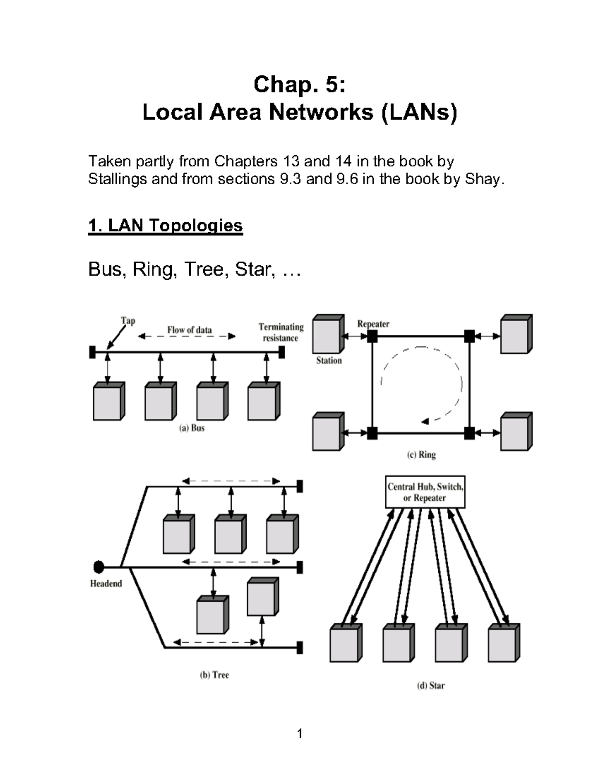 Chap. 5: Local Area Networks (LANs) Overview and Protocols - Studocu