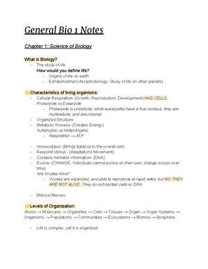 General Biology 1 Notes - General Bio 1 Notes Chapter 1: Science of ...