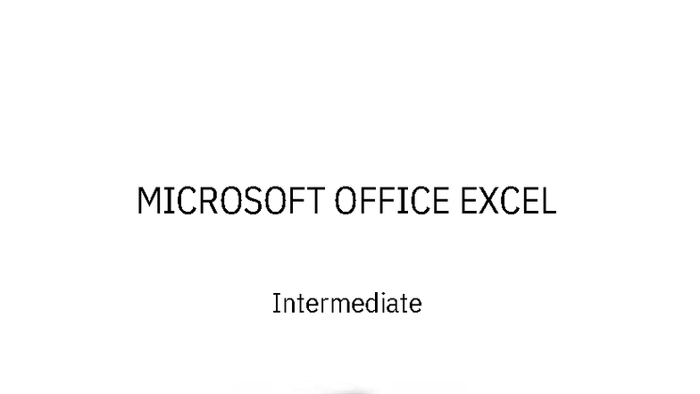 Microsoft Excel 2019 Intermediate 1D - Lesson Notes - Studocu