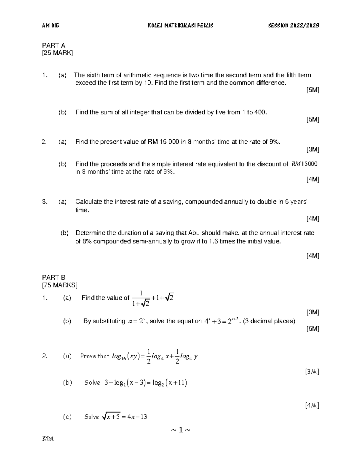 KMP Student - math account kmp - AM 015 KOLEJ MATRIKULASI PERLIS ...