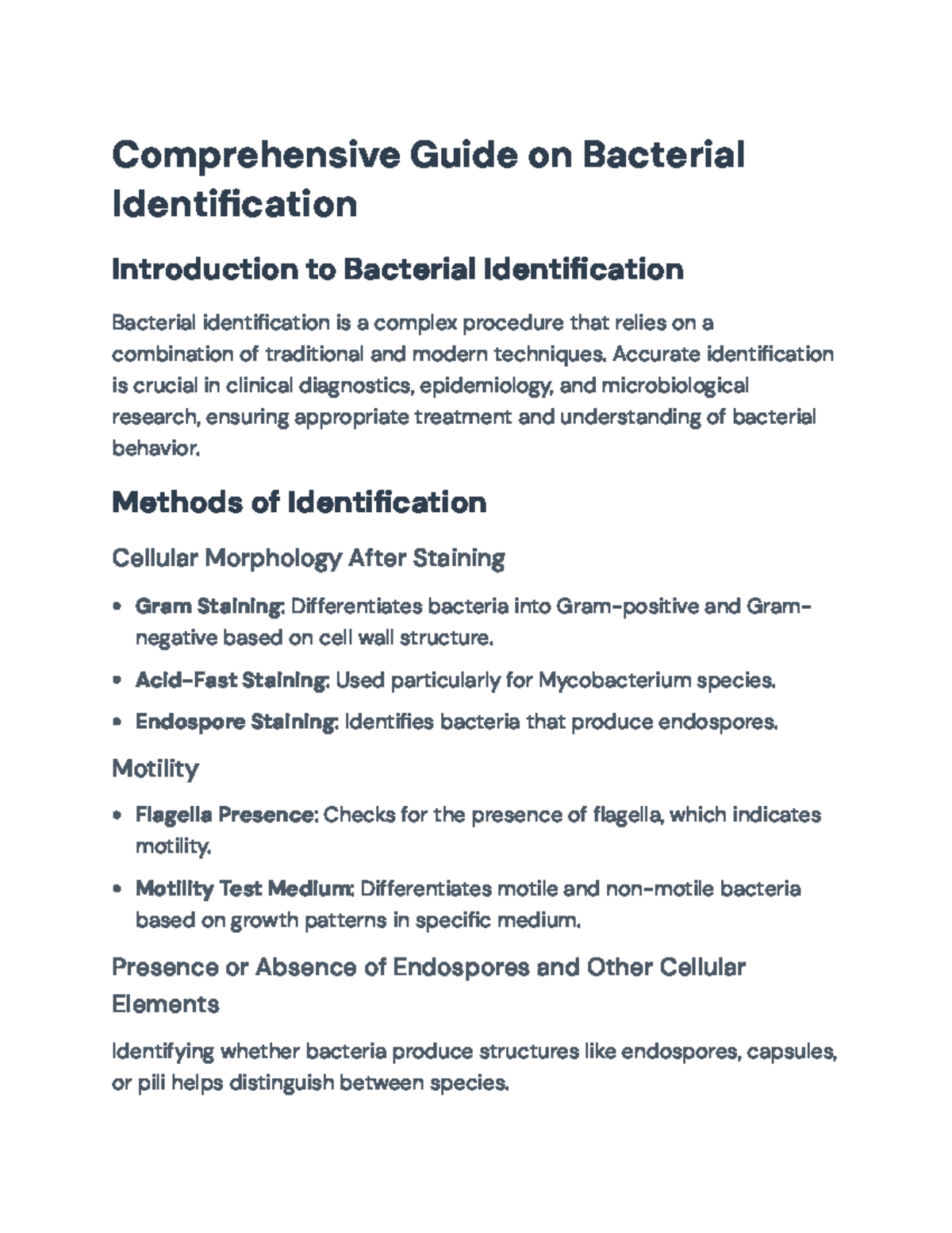 Comprehensive Guide to Bacterial Identification Techniques (BIO 101 ...