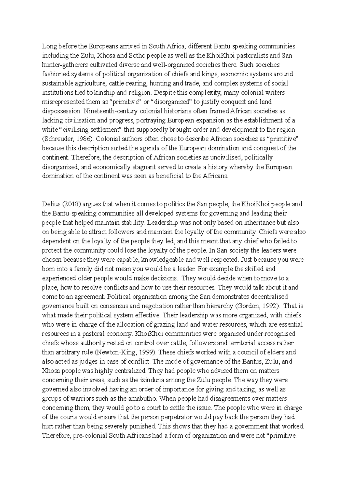 EDHS111 Major Assignment: Pre-Colonial African Societies and Governance ...
