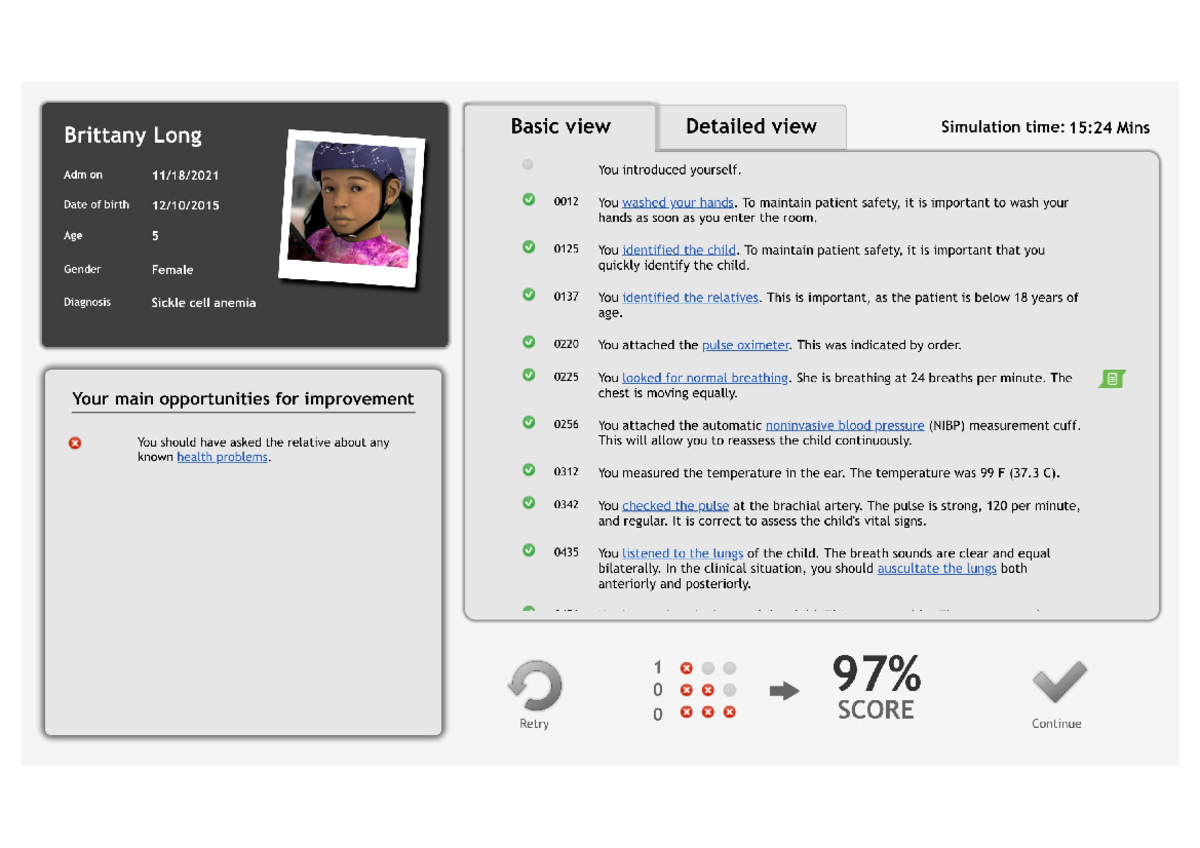 Pediatric Case Study: Brittany Long - Sickle Cell Anemia Simulation ...