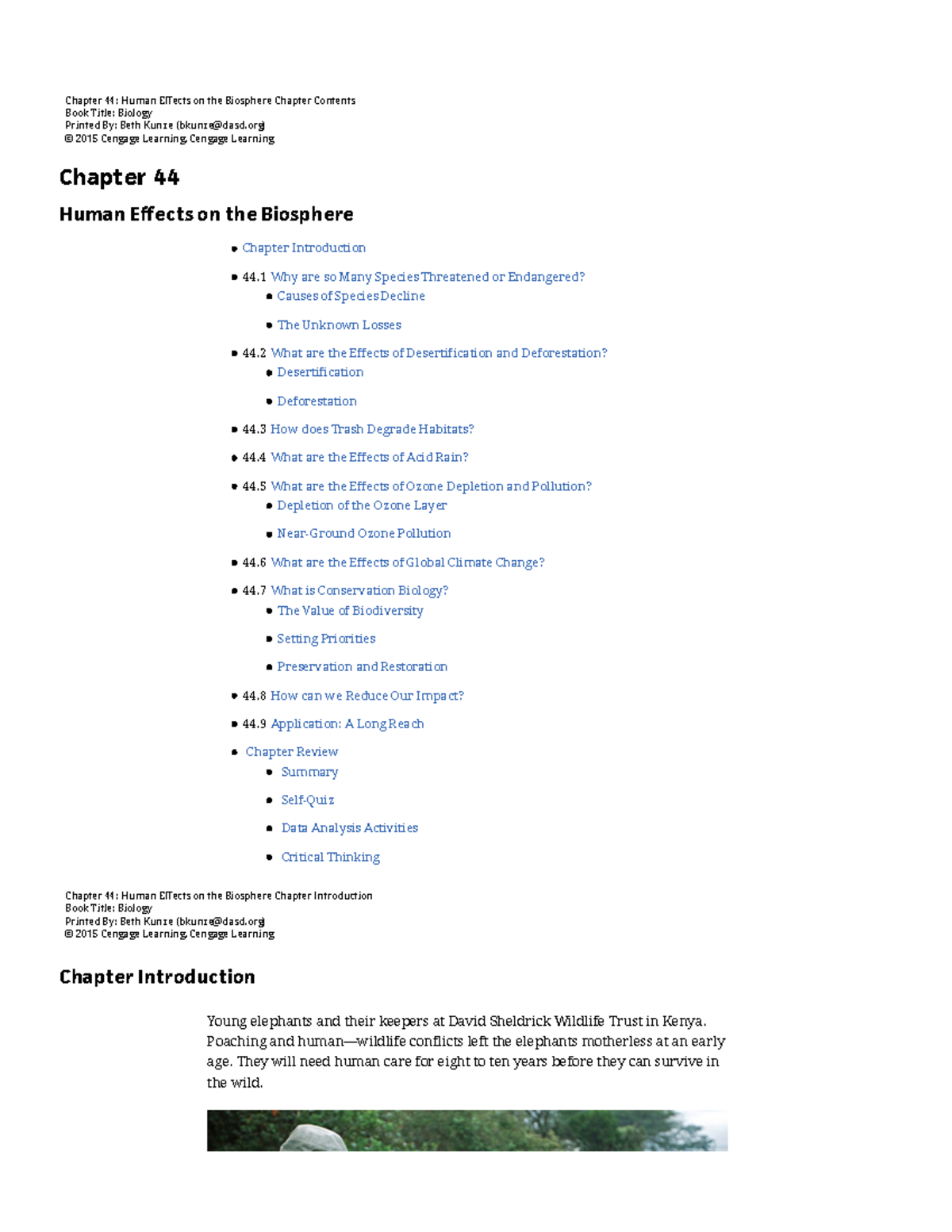 Chapter 44: Human Impacts on the Biosphere in Biology - Studocu
